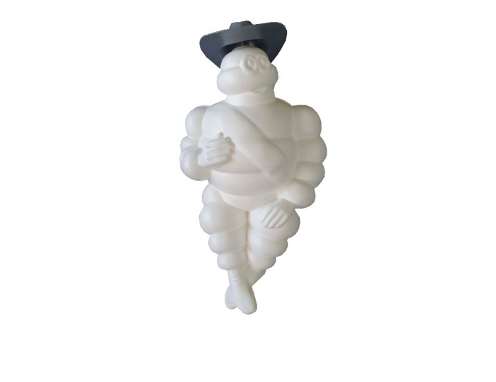 MICHELIN MAN BIBENDUM ΦΩΤΙΖΟΜΕΝΟ ΜΕ ΚΑΠΕΛΟ – ΜΕΓΑΛΟ 45x30cm ΛΕΥΚΟ ...